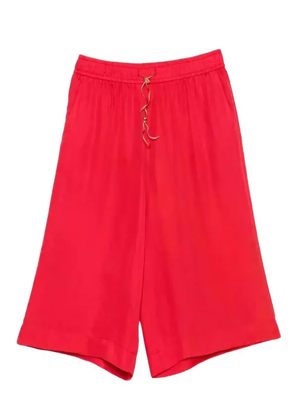 MERCI Drawstring Cropped Trousers - Red