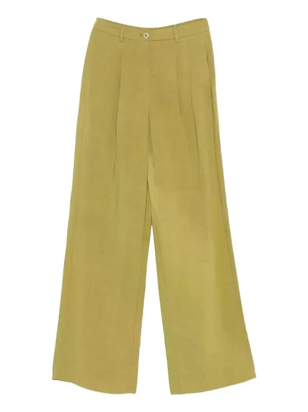 MERCI Pleated Wide Leg Trousers - Green