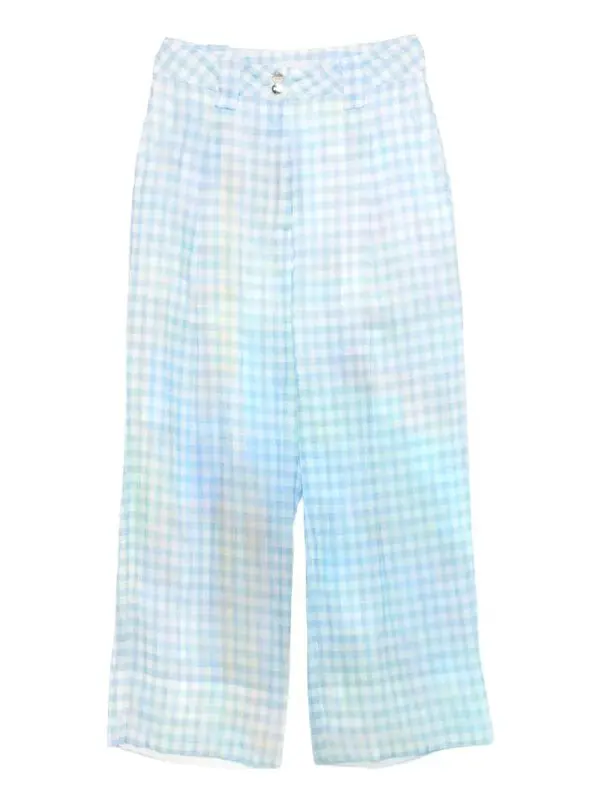 Liu Jo Gingham-pattern Trousers - Blue