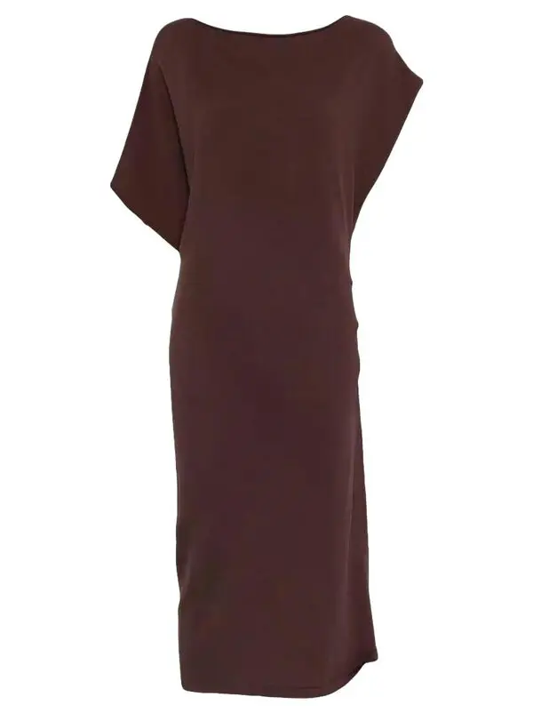 Alpha Studio Boat-neck Midi Dress - Brown