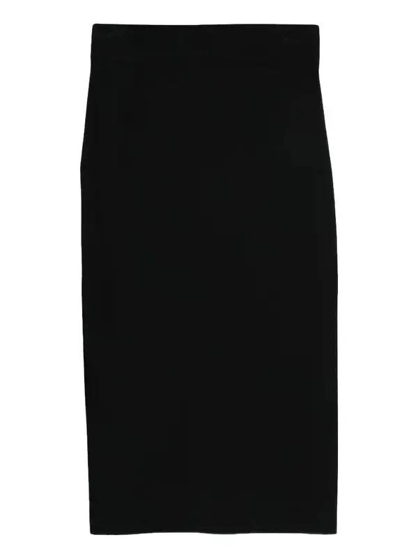 Alpha Studio Midi Skirt With Elastic Waistband - Black