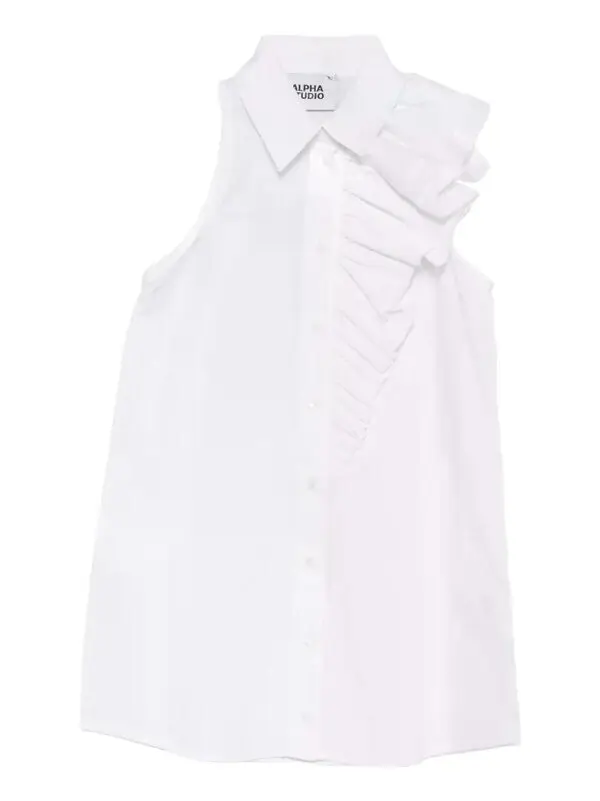 Alpha Studio Ruffled Shirt - White