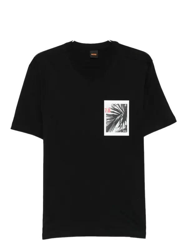 BOSS Palm-tree Short-sleeve T-shirt - Black