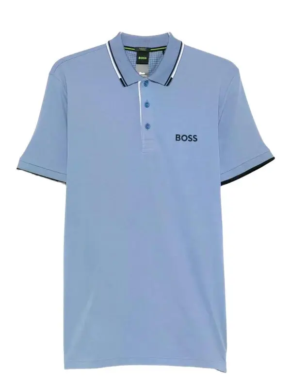 BOSS Logo-print Polo Shirt - Blue