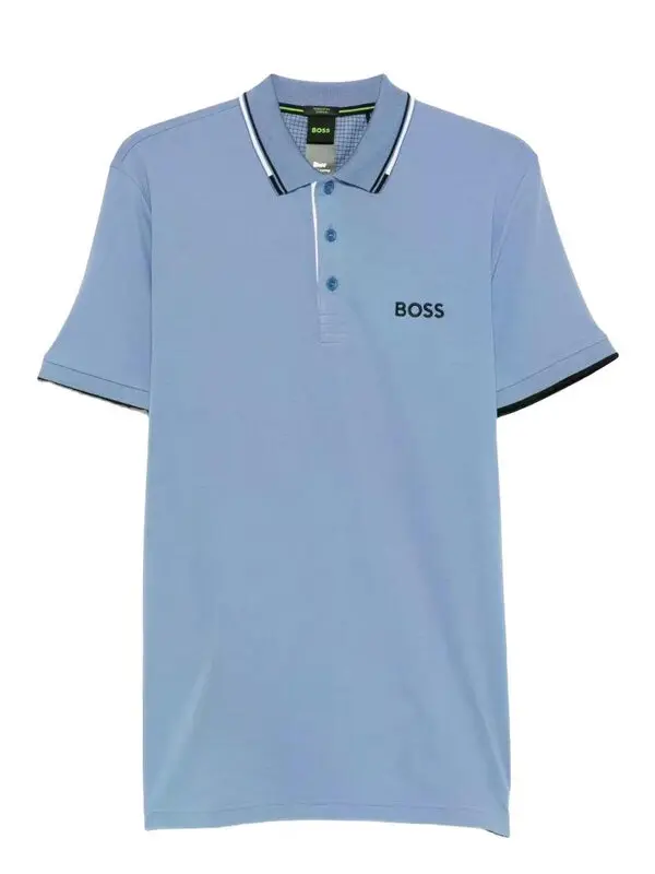 BOSS Logo-print Polo Shirt - Blue