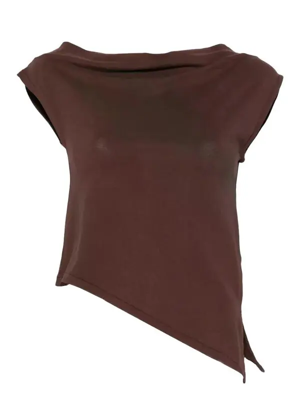 Alpha Studio Asymmetric T-shirt - Brown