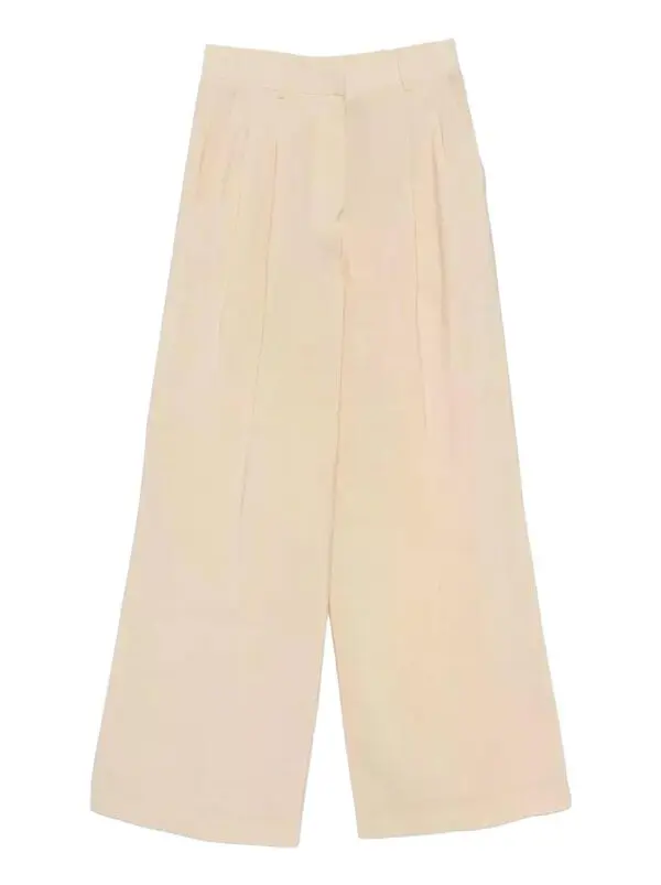 Alpha Studio Pleated Wide Leg Trousers - Neutrals