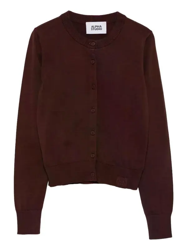 Alpha Studio Buttoned Cardigan - Brown