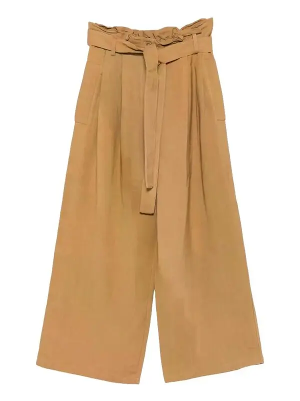Pinko Belted Wide Leg Trousers - Neutrals