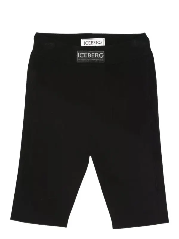 Iceberg Logo-patch Shorts - Black