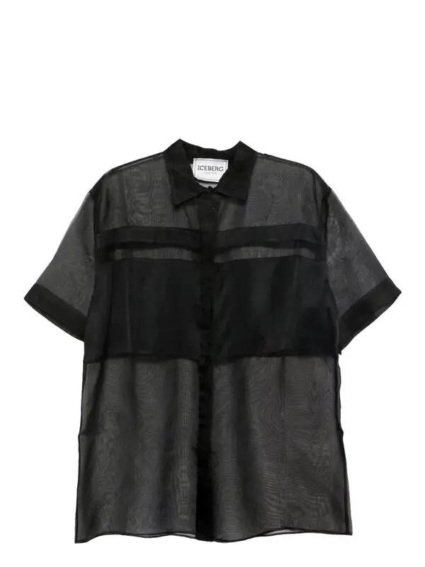 Iceberg Sheer Panelled Shirt - Black