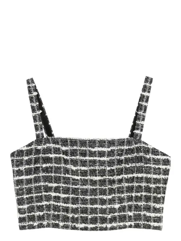 Iceberg Checked Cropped Top - Black