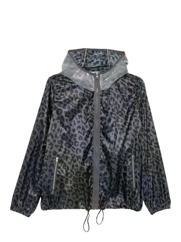 Pinko Animal-print Hooded Jacket - Grey