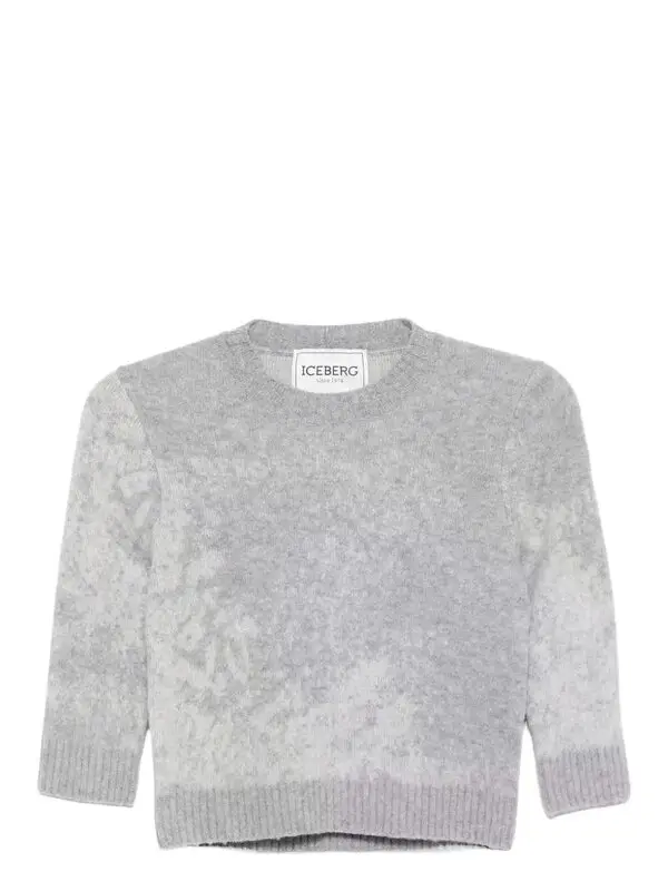 Iceberg Round-neck Knit Sweater - Grey