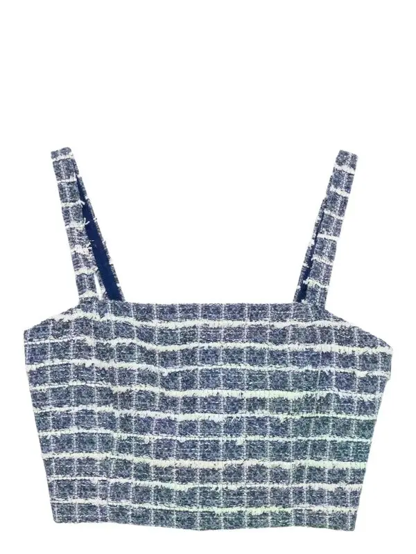 Iceberg Check Crop Top - Blue