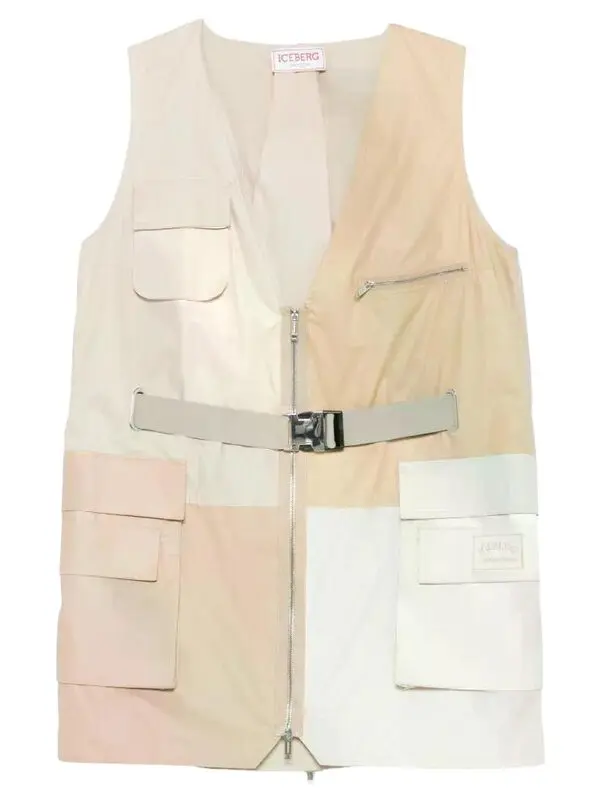 Iceberg Colourblock Mini Dress - Neutrals