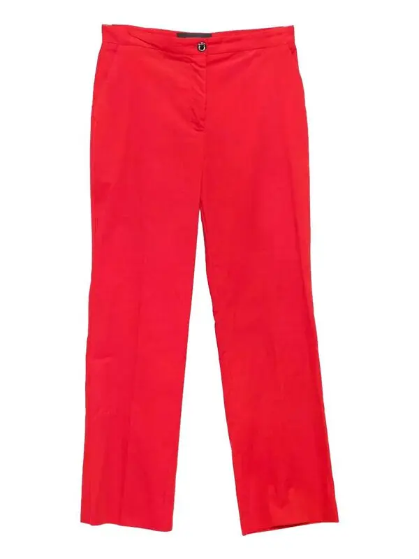 Pinko Straight Leg Velour Trousers - Red
