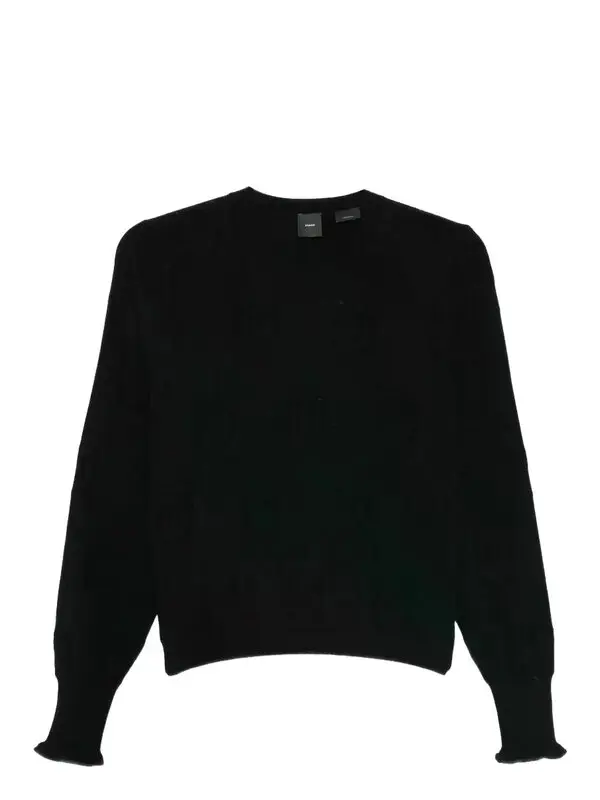 Pinko Sweater With Ruffled Cuffs - Black