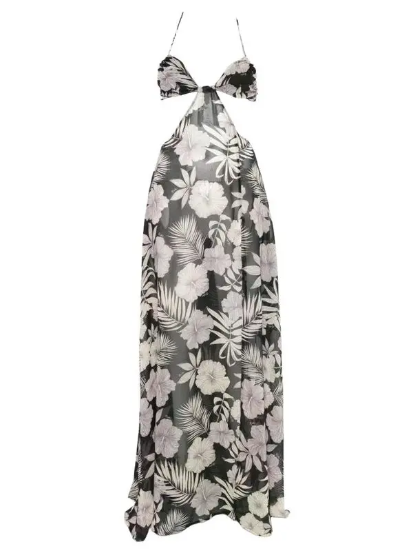 Pinko Kermesse Floral-print Maxi Dress - Black