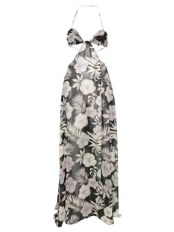 Pinko Kermesse Floral-print Maxi Dress - Black