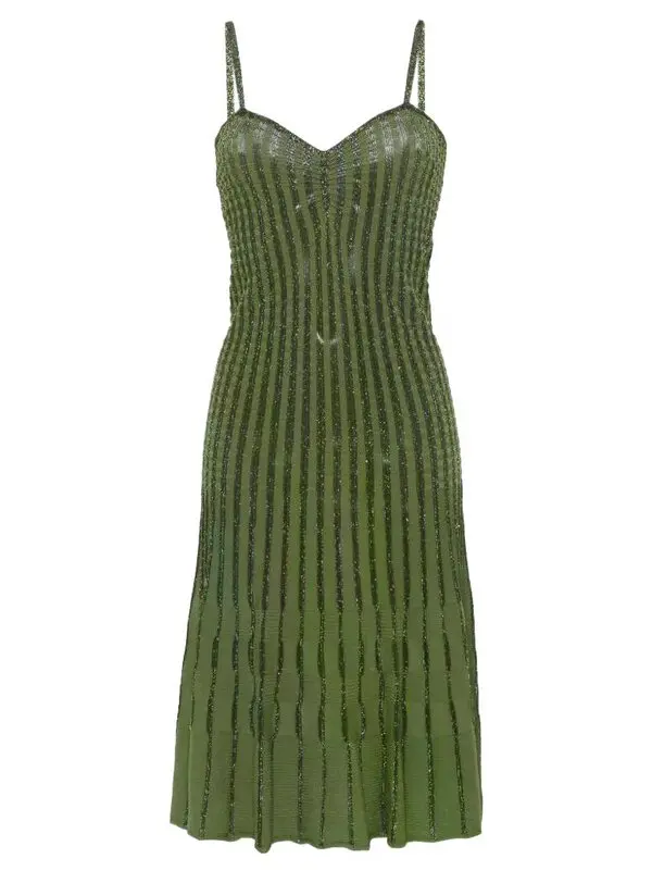 Pinko Lurex-detail Midi Dress - Green