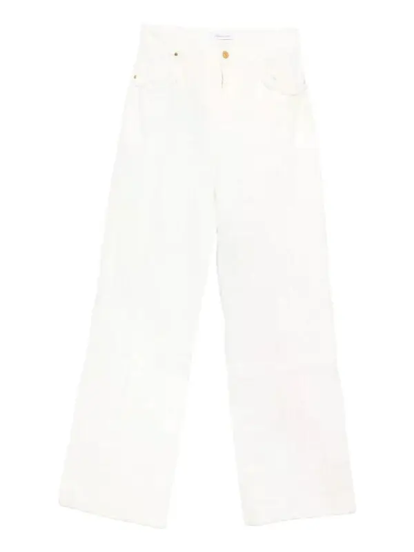 Blumarine Fringed Wide-leg Jeans - White