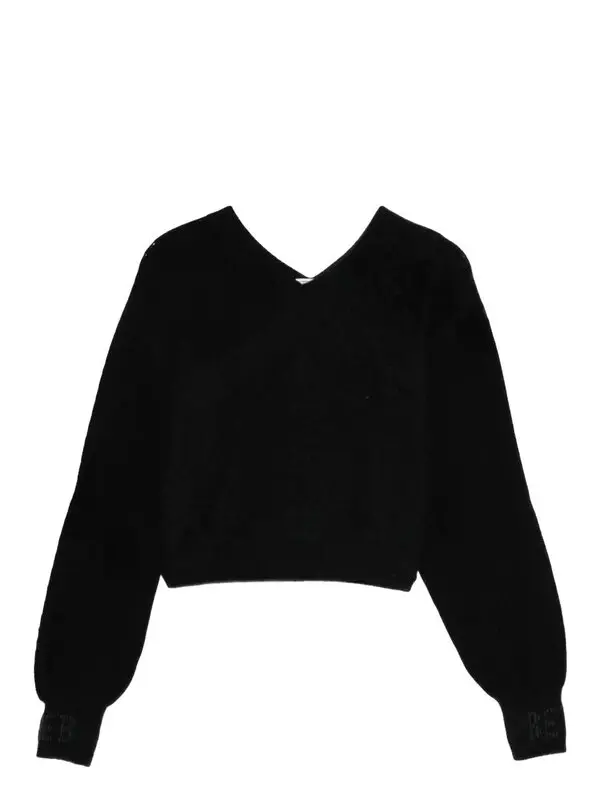 Iceberg V-neck Knitted Sweater - Black
