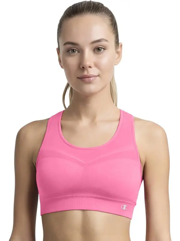 Champion Seamless Racerback Sports Bra - Pink Cosmos