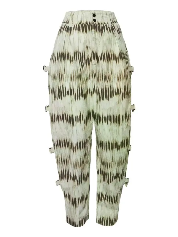 ISABEL MARANT VINTAGE Pleated Buckle Trousers - Neutrals