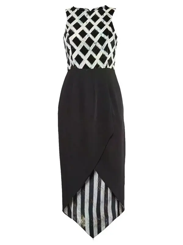Kenzo Diamond-pattern Asymmetric Dress - Black