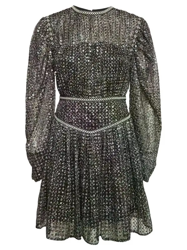 Maje Sequin-embellished Mini Dress With Braided Trim - Black
