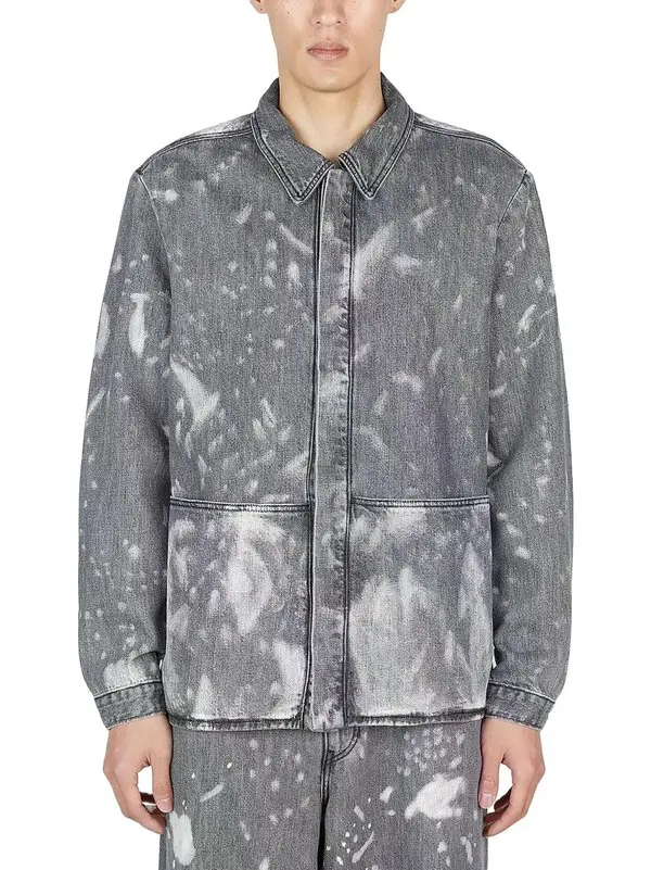 AHMED AMER Bleached Denim Jacket - Grey