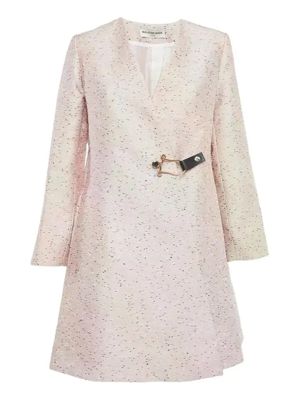 Balenciaga Buckle-fastening Coat - Pink