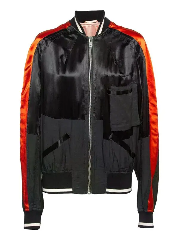 HAIDER ACKERMANN Satin-panel Bomber Jacket - Black