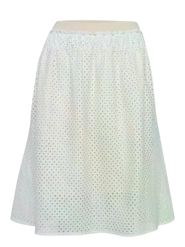 See By Chloé Eyelet Cotton A-line Skirt - White