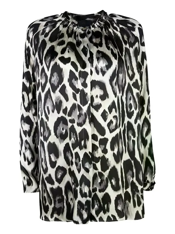 LANVIN Leopard-print Silk Shirt - White