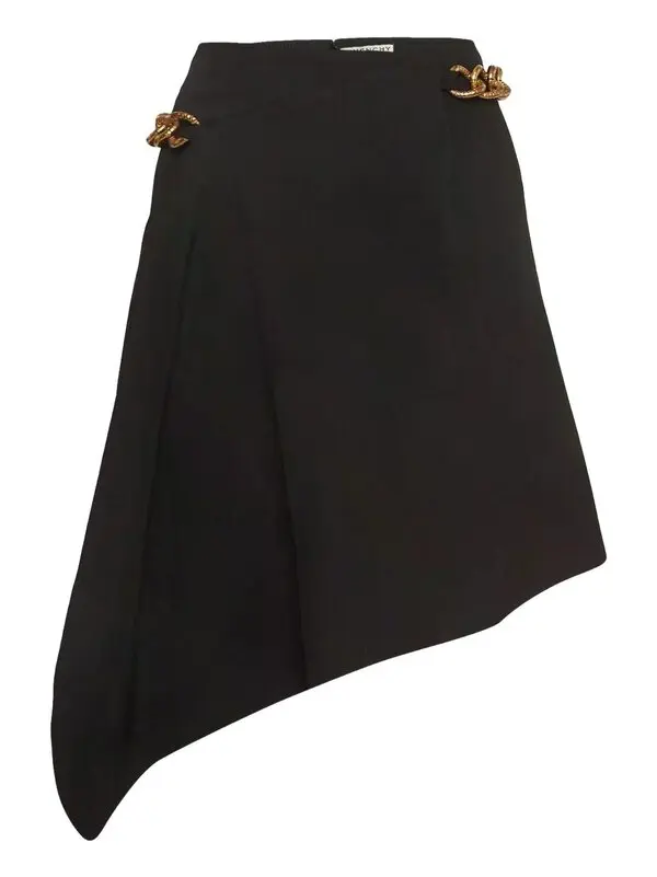 Givenchy Asymmetric Chain-detail Mini Skirt - Black