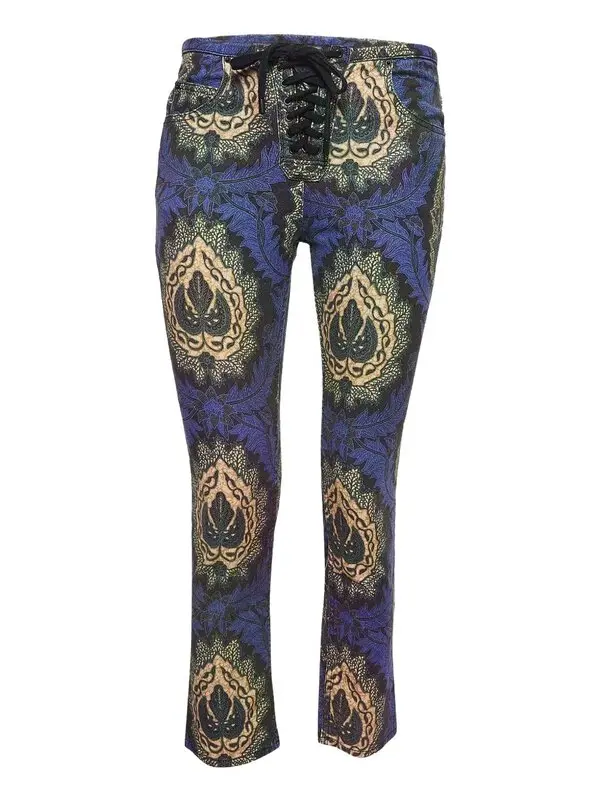 ISABEL MARANT VINTAGE Vintage Lace-up Floral Trousers - Purple