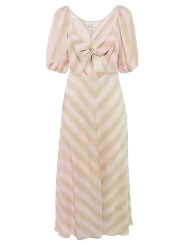 Longchamp Knot Detail Stripe Dress - Pink