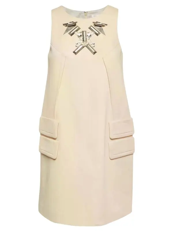 Paule Ka Embellished Mini Dress - Neutrals