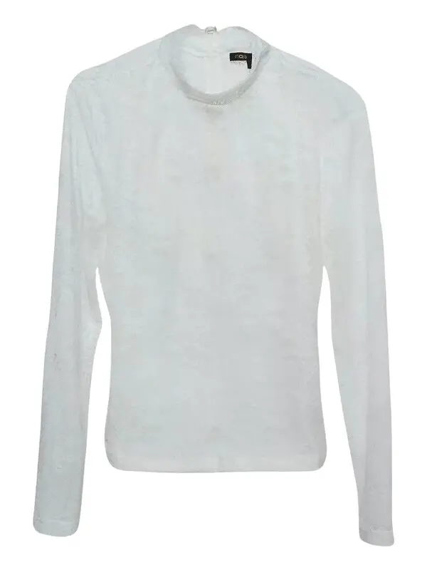 Maje Lace High-neck Top - White