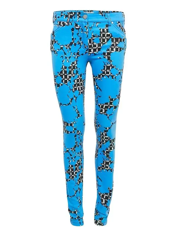 Balenciaga Paint Splatter Check-print Trousers - Blue