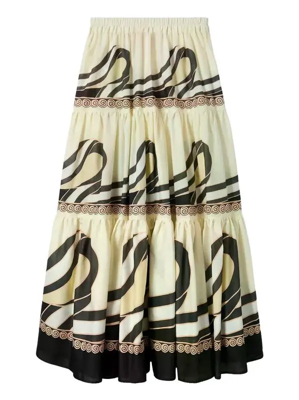 La DoubleJ Tiered Print Skirt - Neutrals