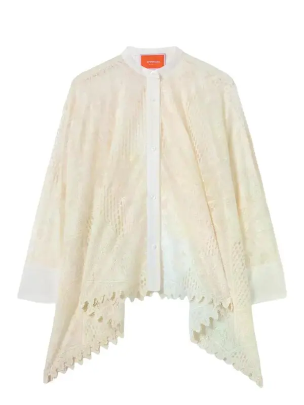 La DoubleJ Lace Collared Shirt - Neutrals
