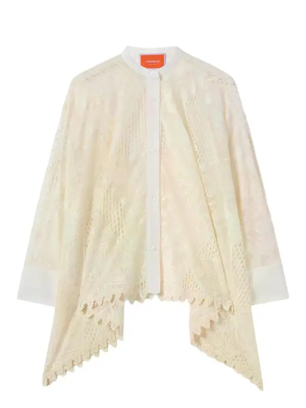 La DoubleJ Lace Collared Shirt - Neutrals