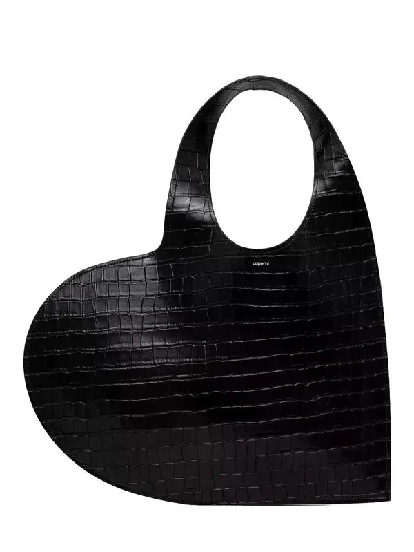 Coperni Crocodile-effect Heart Tote - Black