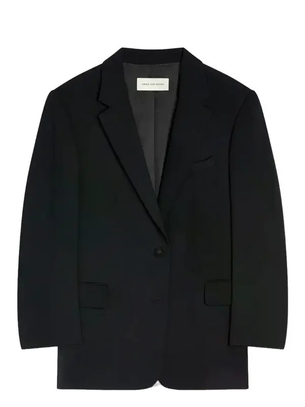 Dries Van Noten Oversized Crêpe Blazer - Black