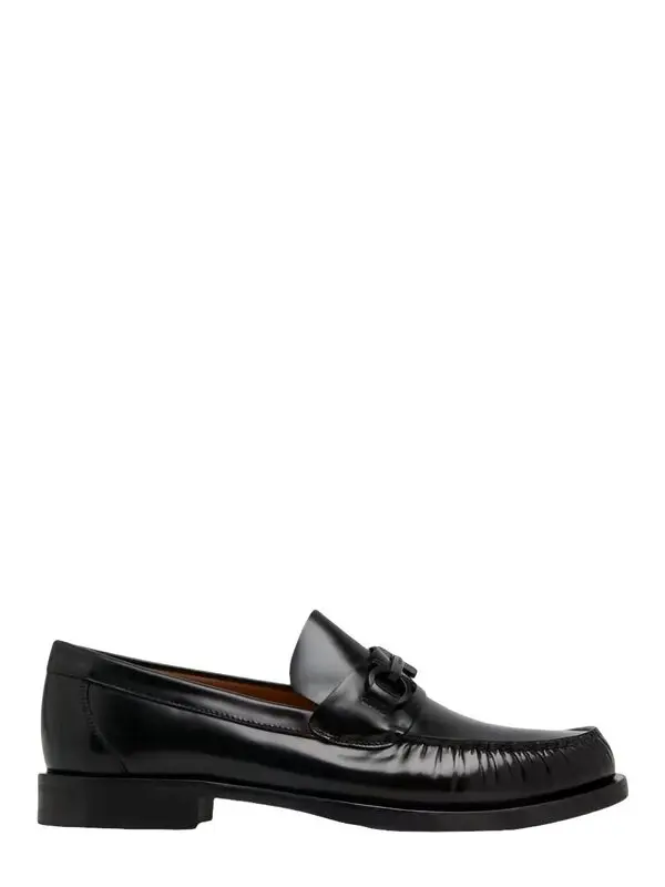 FERRAGAMO Gancini Detail Loafers - Black