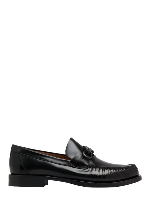 FERRAGAMO Gancini Detail Loafers - Black