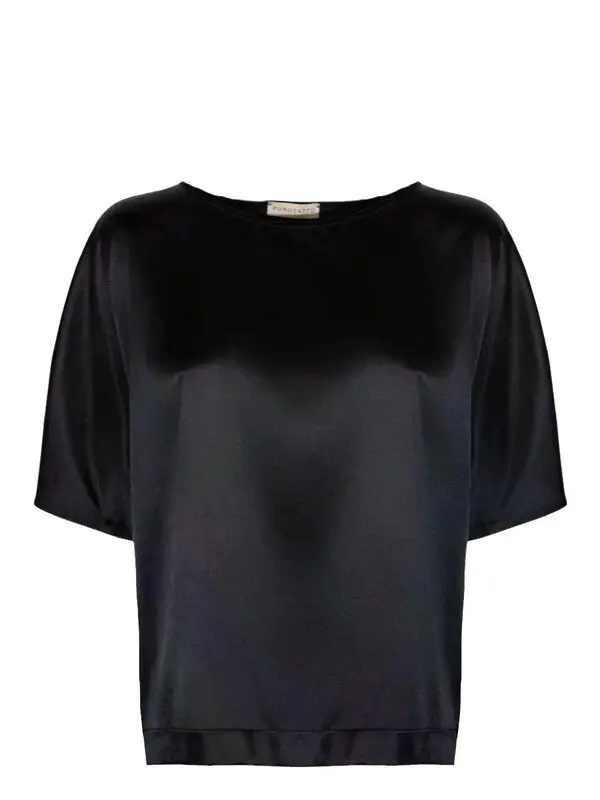 PUROTATTO Short Sleeve Blouse - Black